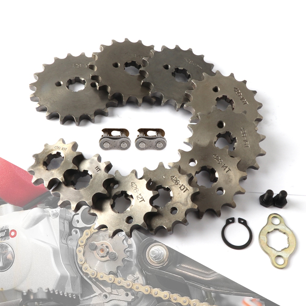 #428 17mm 20mm Front Engine Sprocket With Master Connector Links For ...