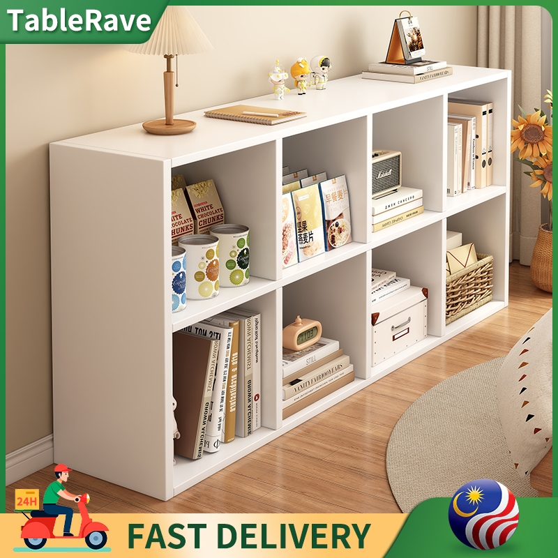 Multipurpose Grid Rack DIY Bookshelf Wooden Book Storage Bookcase ...