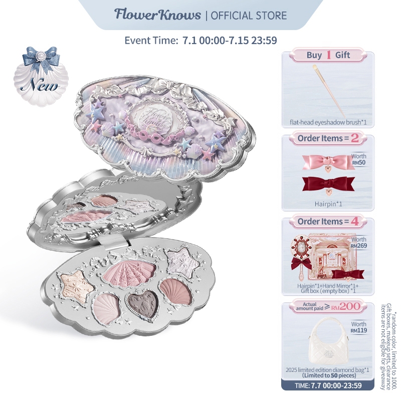 Flower Knows Shell's Jewel Collection Palet Solekan 6 Warna 6.5g ...