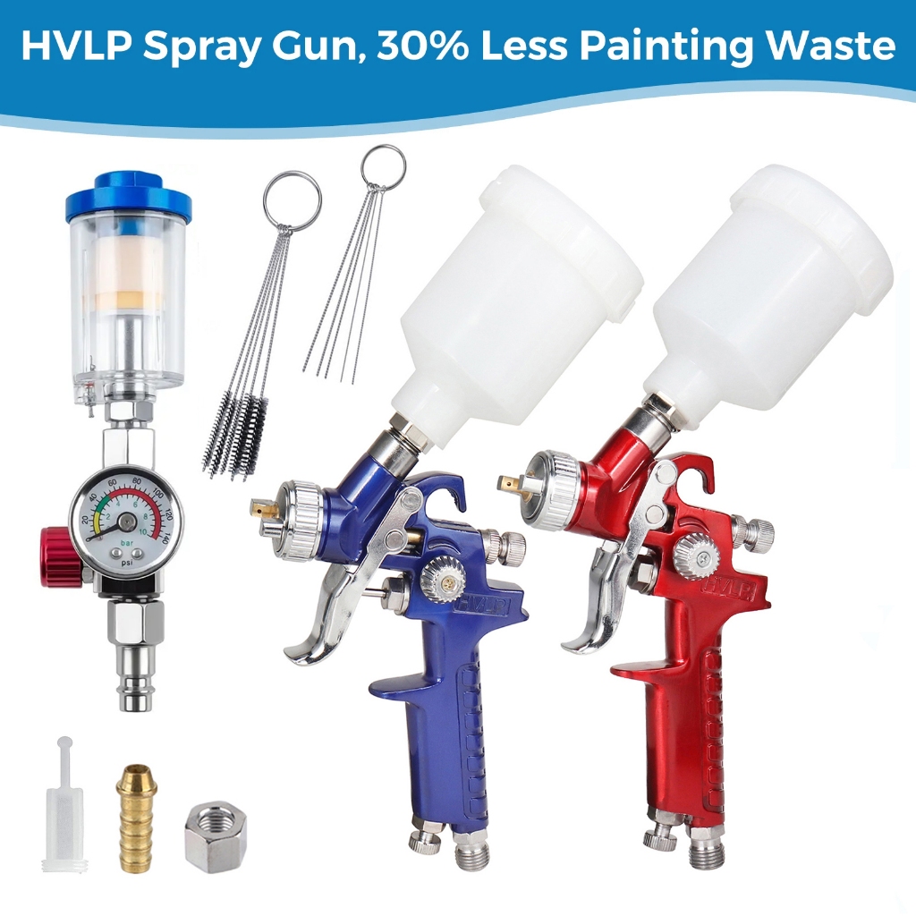 Mini HVLP Spray Gun 0.8/1.0mm Nozzle Professional Pneumatic Paint Spray ...