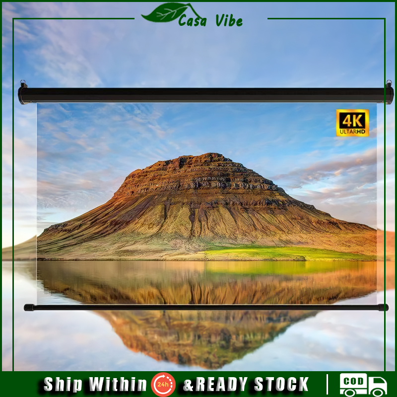 Skrin Projektor Projector Screen 3D 4K LCD Layar Projector Screen ...