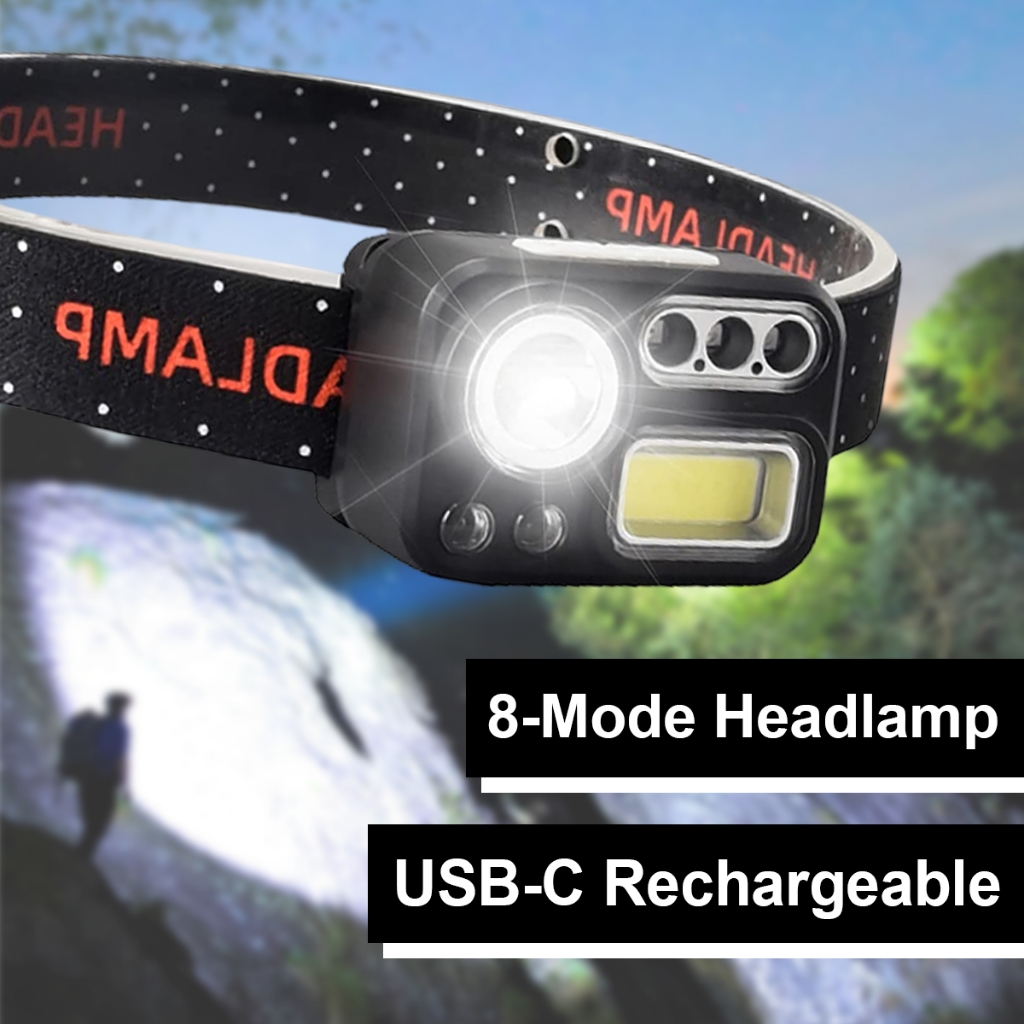 Red/Green/White/UV 8 Modes Led Headlamp Headlights Flashlight Sensor ...