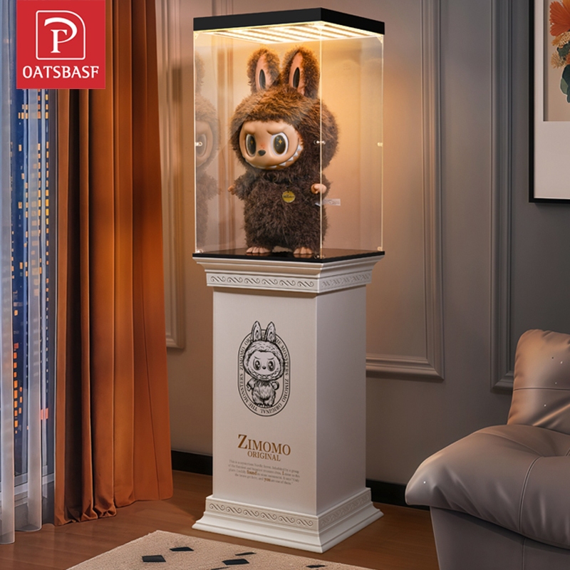 OATSBASF Transparent Labubu Display Box Zimomo Roman Column Base Dolls ...