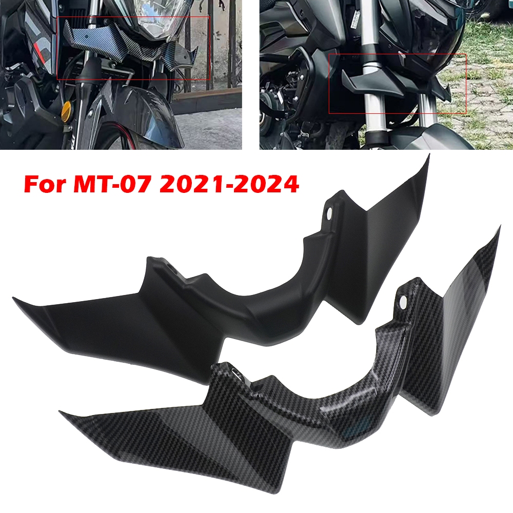 MT-07 Motorcycle Front Aerodynamic Fairing Winglets Carbon Fiber Cover ...