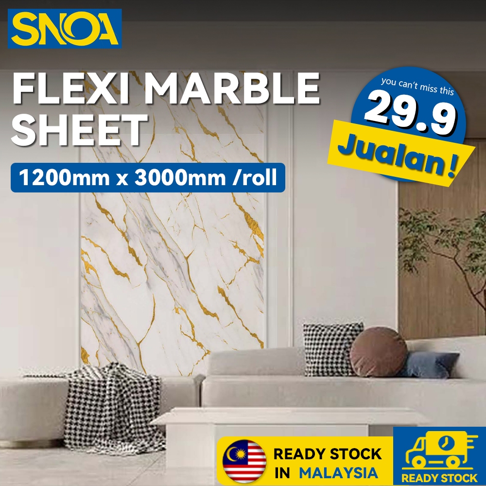 🇲🇾 SNOA Flexi Marble Sheet Pelekat Hiasan Dinding Self Adhesive 3D ...