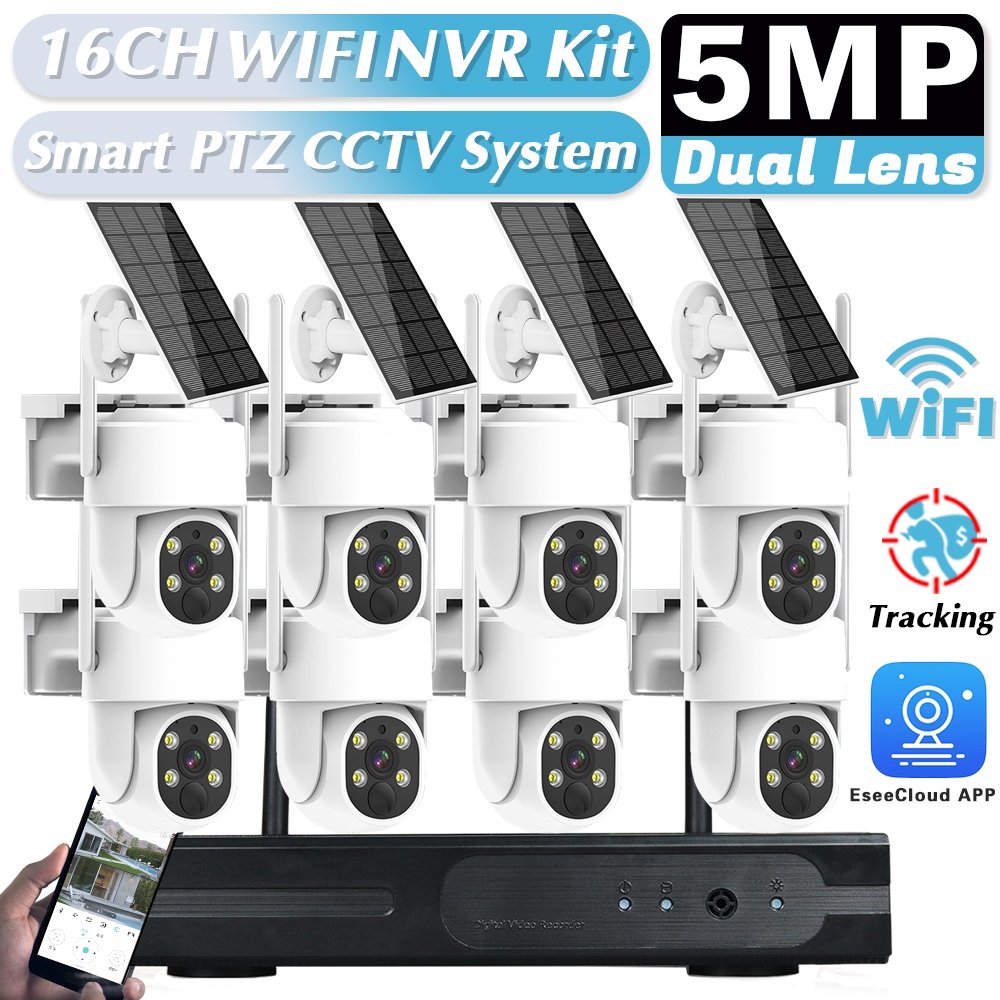 NINIVISION Solar Powered 16-Channel 5MP Surveillance Kit｜With 4K Ultra ...