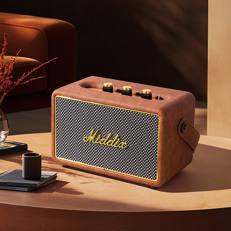Middix Outdoor Wireless Speaker Vintage Wooden Player Built-in Battery ...