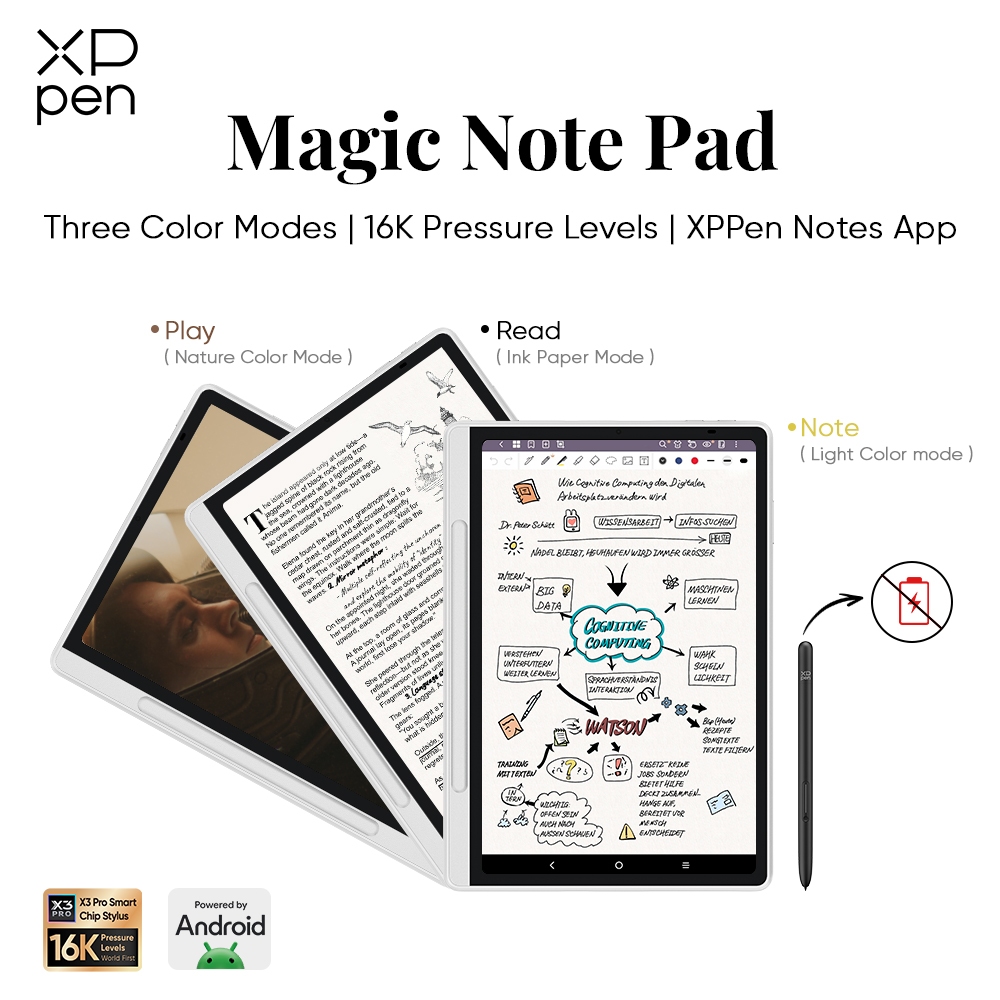 XPPen Magic Note Pad 11 inch World-first 3-in-1 Color Note Pad 128GB E ...