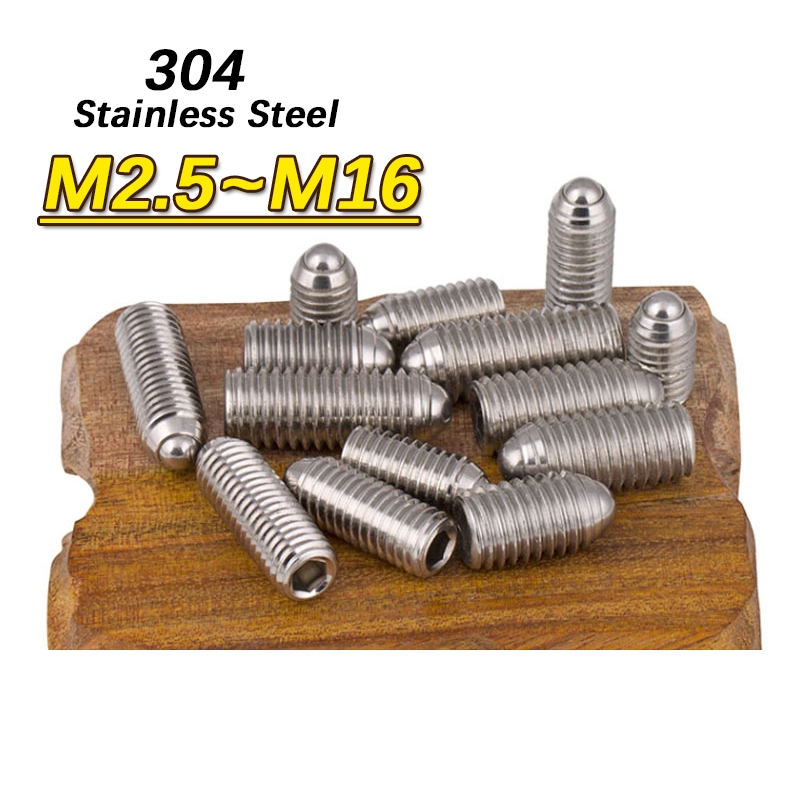 304 stainless steel Hex Socket Allen Spring Ball Plunger Grub Point Set ...