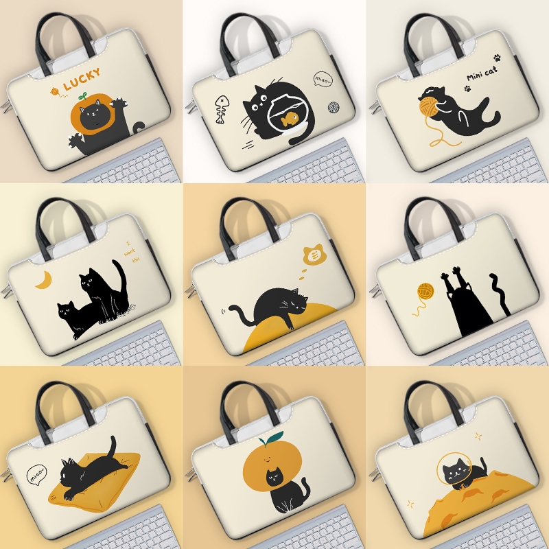 Cute little black cat pattern Universal Laptop Case Waterproof ...