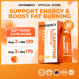 Oxyenergy L-Carnitine Drink 1000mg x 30 Packets for Unisex Gym Pre Workout Supplement Support ...