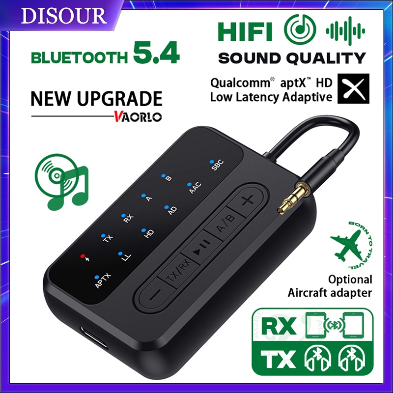 Bluetooth 5.4 Audio Receiver Transmitter 3.5mm AUX Multipoint Connect Wireless HiFi Stereo AptX ...