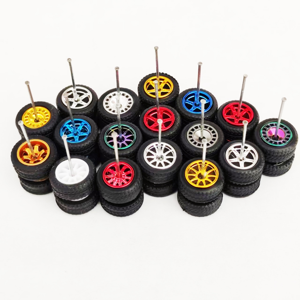 1/64 Alloy Model Car 12mm Size Wheels Tires Rims Tyre for Hot Wheel ...