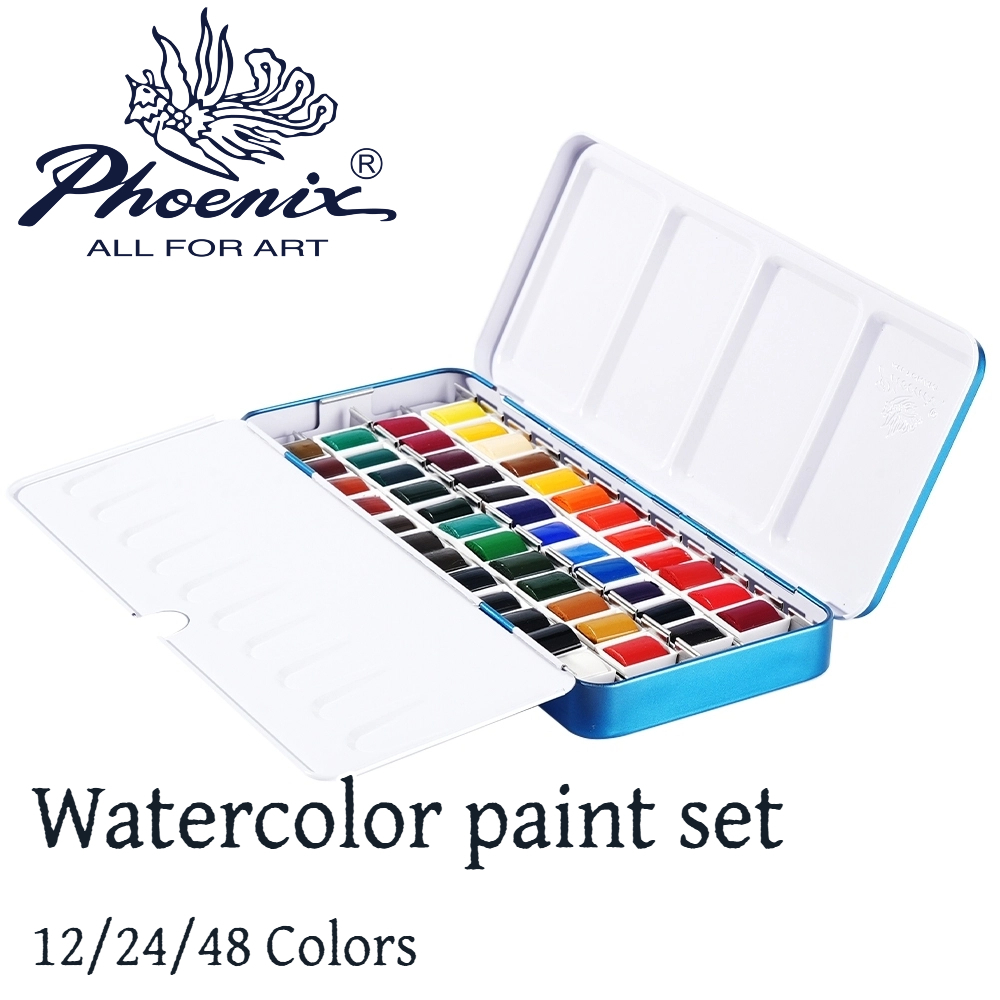 【🔥 Super Sale】PHOENIX Artist Grade Watercolor Paint Set - Half Pan 12 ...