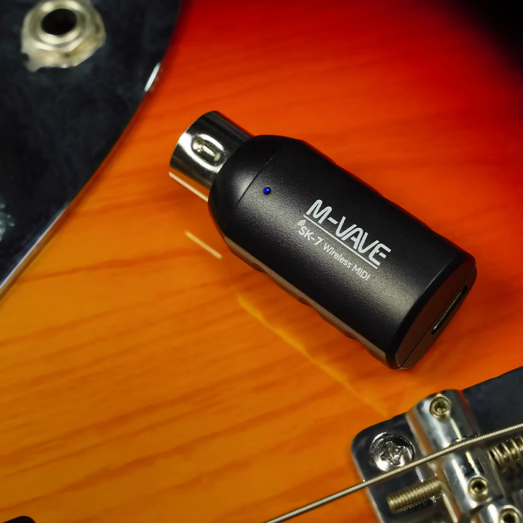 M-VAVE SK7 MIDI Adapter Wireless Midi Receiver Ultra-Low Latency Plug ...