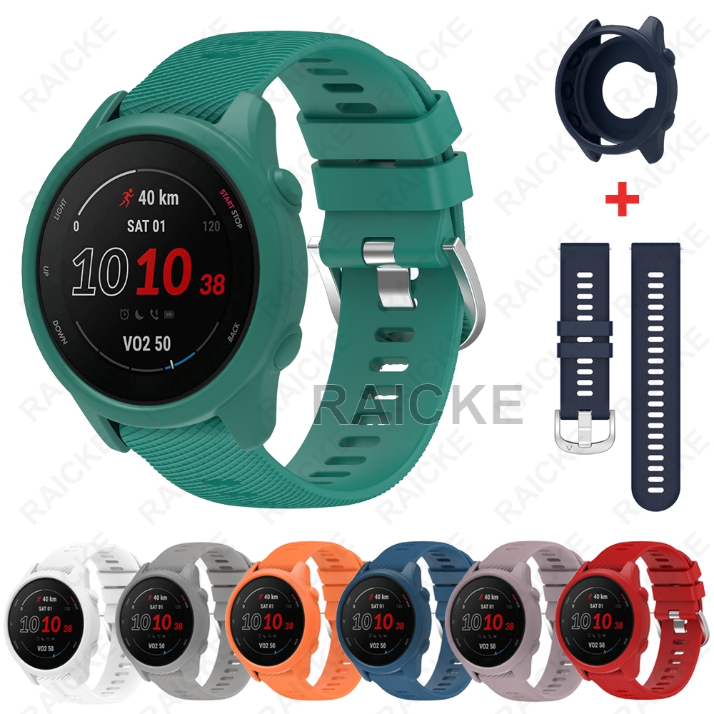 Soft Silicone Strap with Case Sport Band Bracelet for Garmin Forerunner ...