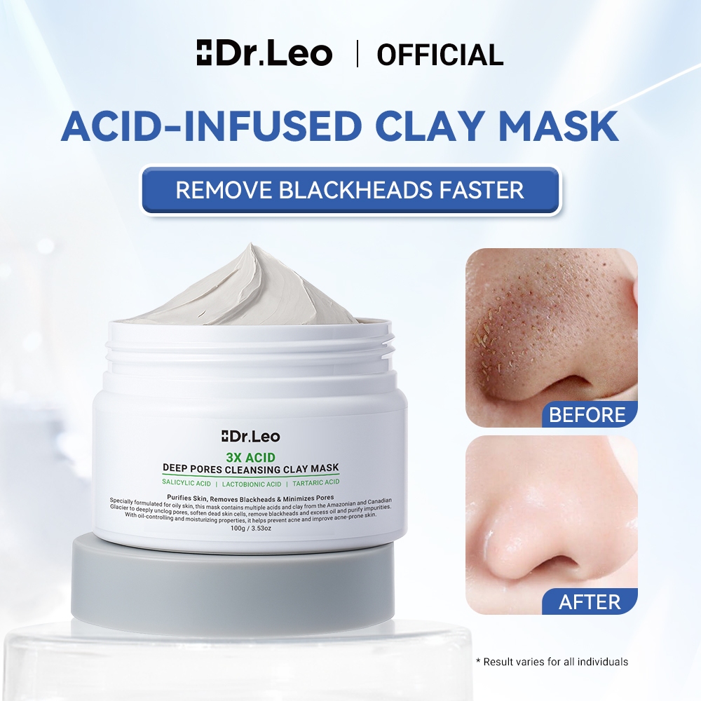 Dr.Leo Blackhead Removal Clay Mask White clay Mask Pembersihan Pori ...