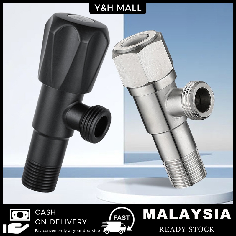 SUS304 STAINLESS STEEL ANGLE VALVE KITCHEN BATHRROOM QUARTER TURN ANGLE ...