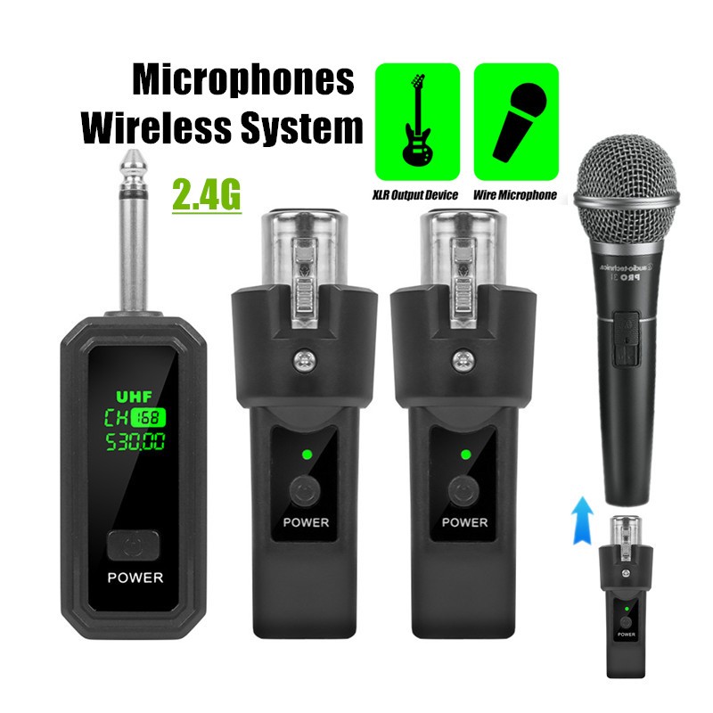K008 Dynamic Wired Microphone to Wireless Microphone Transmitter ...