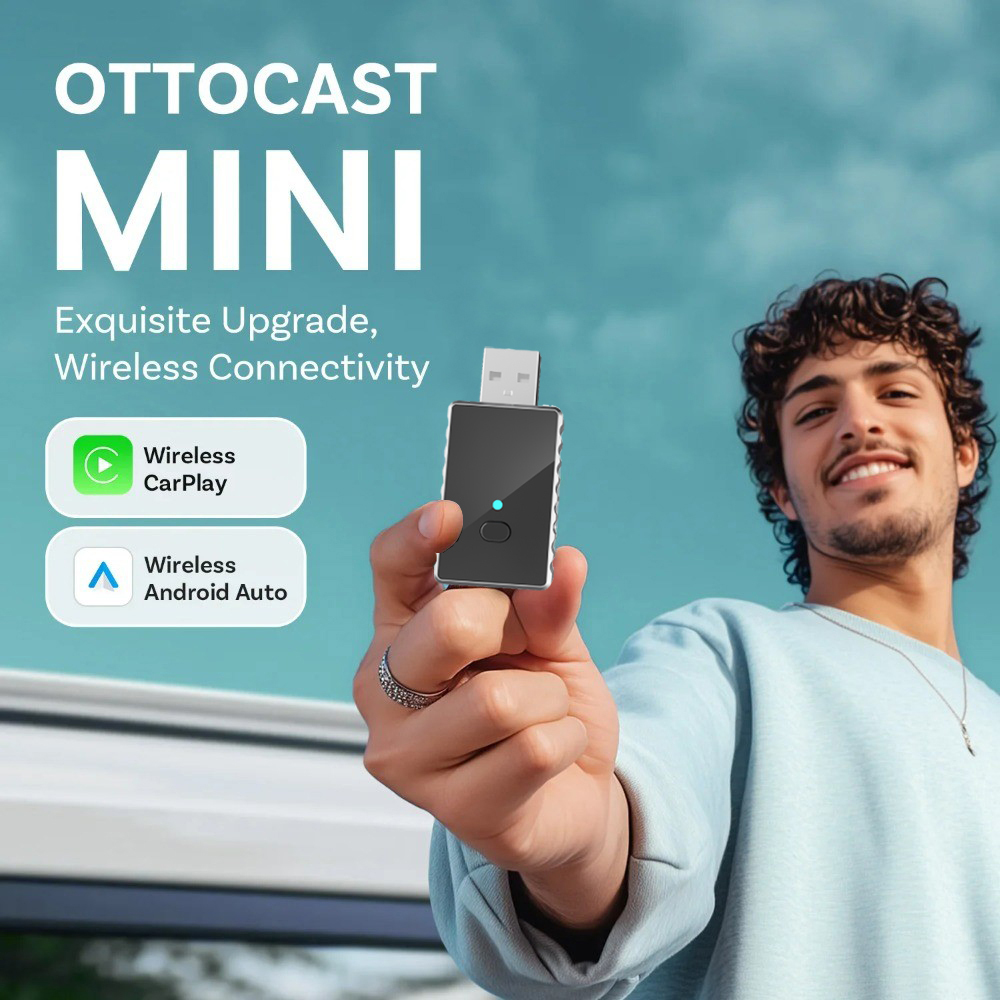 OTTOCAST Mini Wireless CarPlay Android Auto Adapter Plug and Play 5G ...