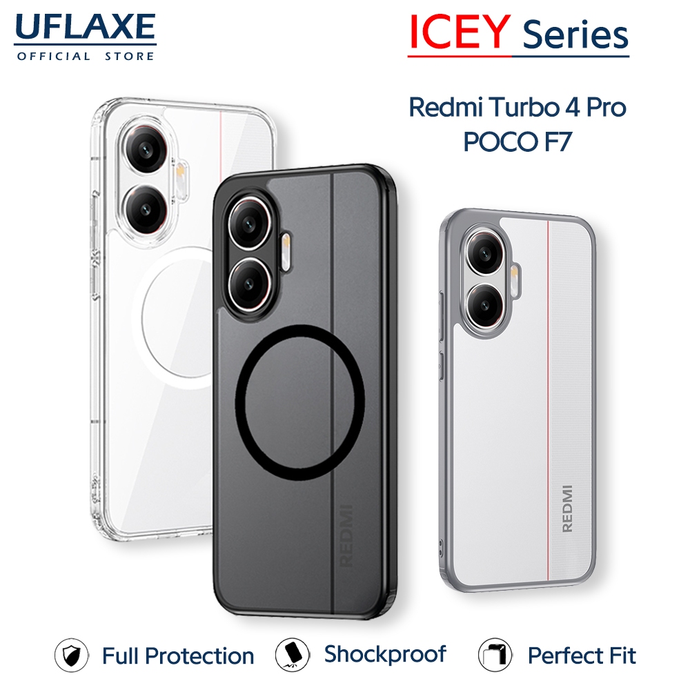 UFLAXE ICEY - For Xiaomi POCO F7 / Redmi Turbo 4 Pro Case - CLEAR ANTI ...