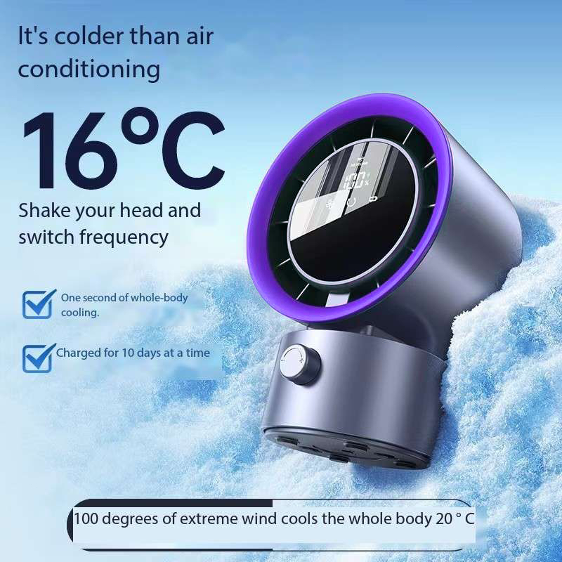 Wireless cold air circulation fan electric turbo fan USB rechargeable ...
