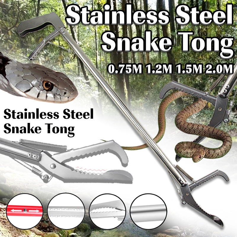 【Local Seller】Snake Stick Catcher Long Handle Stainless Steel Snake ...
