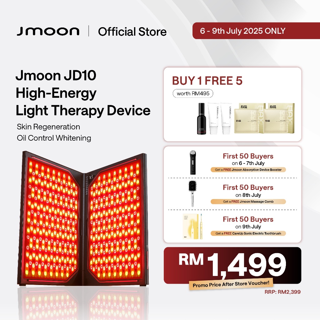 Jmoon JD10 High-Energy Light Therapy Device【极萌折叠屏大排灯全身美白 光子嫩肤家用美容仪】 （七天白一度 ，十四天净痘除印）【MY Shipping ...