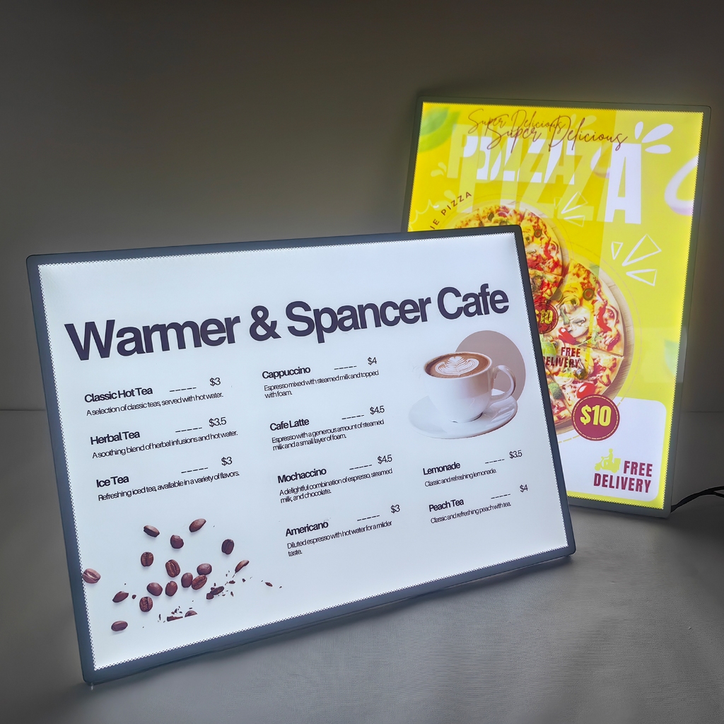 A4A3 Menu Board LED Ultra-Thin Luminous Advertising Light Box Poster ...