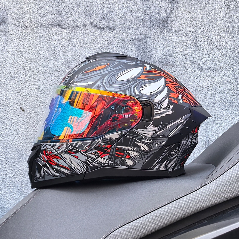 LVS-909 Modular helmet Motorcycle modular helmet Full face Glows at ...