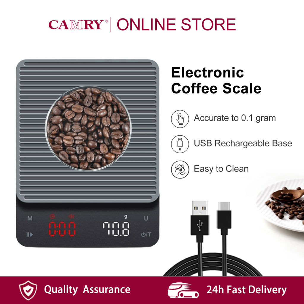 CAMRY Skala Kopi dengan Pemasa 3kg/0.1g High Precision Digital Coffee ...