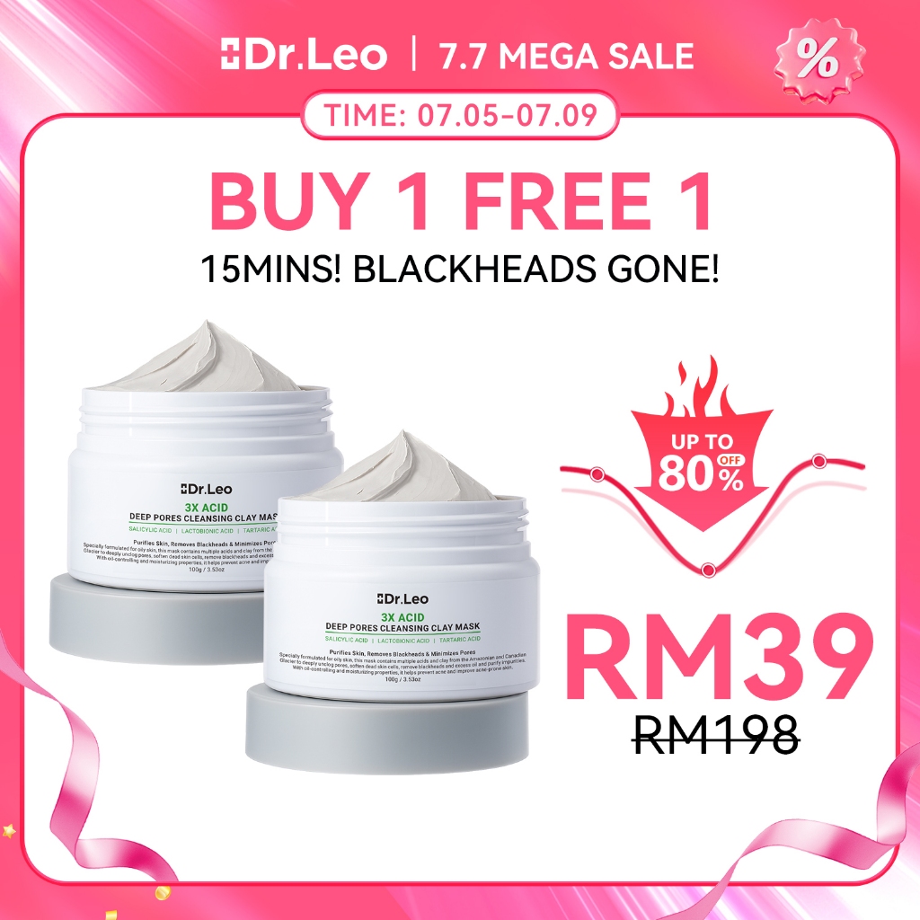 [BUY 1 FREE 1]Dr.Leo Blackhead Removal White Clay Mask Deep Pores ...