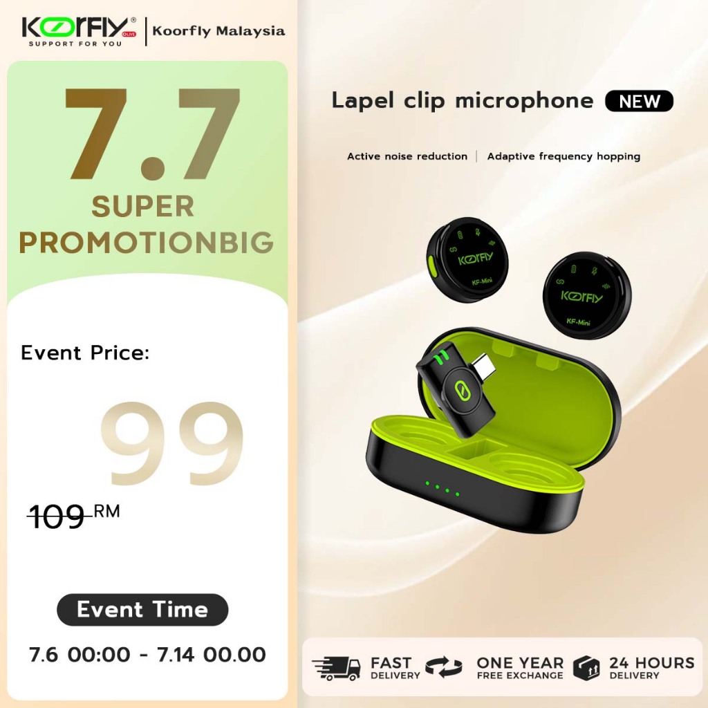 Koorfly MINI Mic Wireless Lavalier Mini Mikrofon Lape Mic With Charging ...