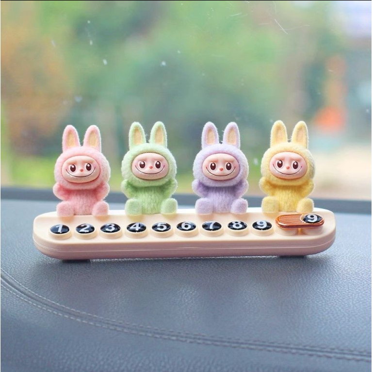 Labubu Plush labubu Temporary Parking Number Plate 2025 New Style Doll ...