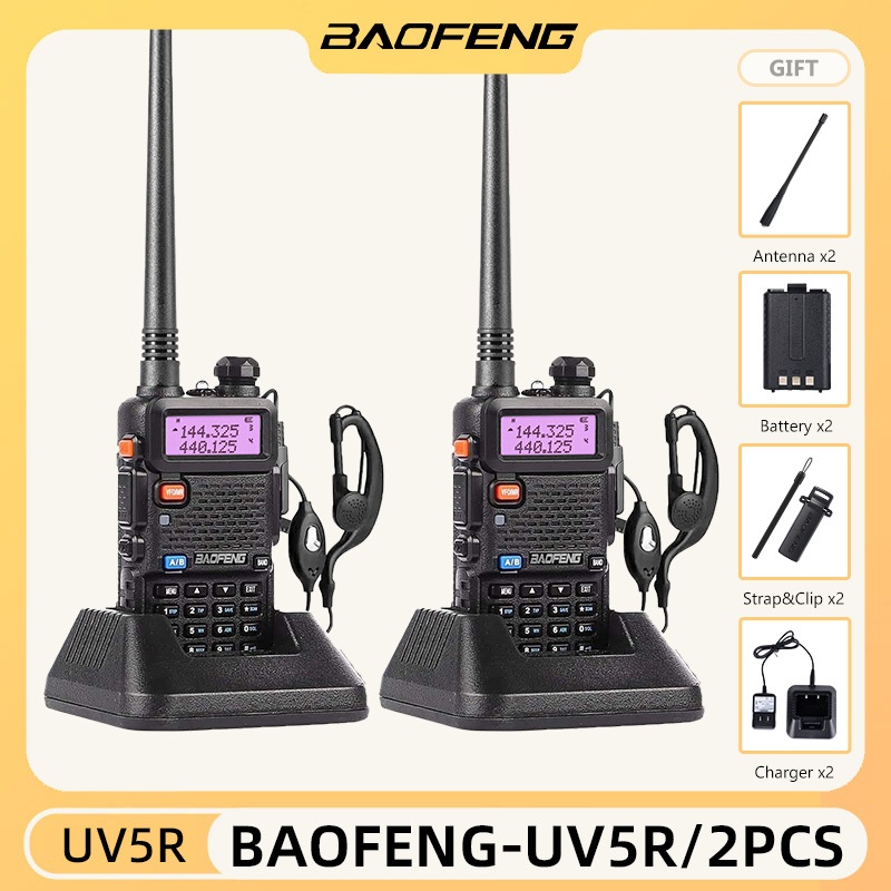 Baofeng uv 5r Two-Way Radio 5W 128CH Portable Walkie Talkie Dual Band UHF/VHF Radio 10km Long ...