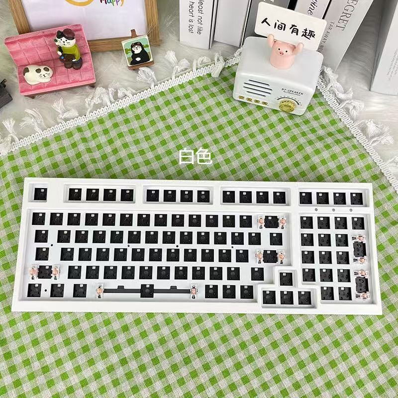 98 Keys Single-mode Mechanical Keyboard Kit Wired RGB Game Office Keyboard Hot-swappable ...