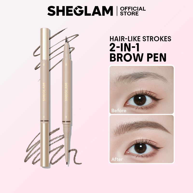 SHEGLAM On Demand 2-In-1 Eyebrow Pencil Waterproof Sweat-Proof Anti-Oil ...