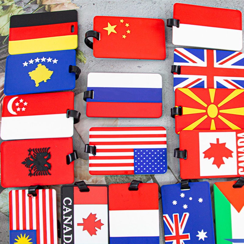 New PVC National Flag Luggage Tag 3D Flag Boarding Pass Anti-Lost ...