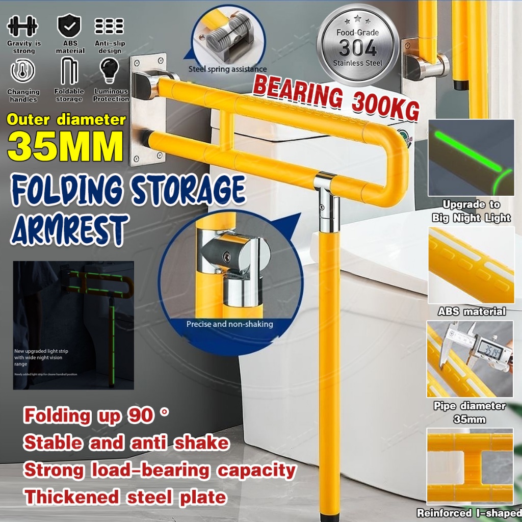 grab bar Bathroom Folding U Shape stainless steel anti slip bathroom ...