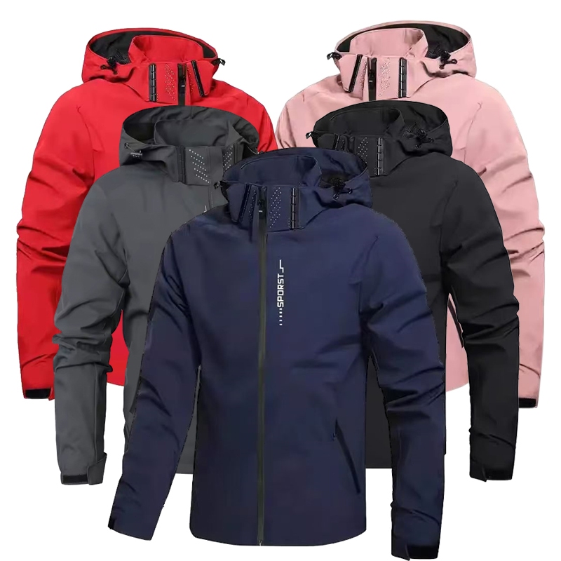 【Unisex】Waterproof Jacket Womens Hoodie Removeable WindbreakerJacket ...