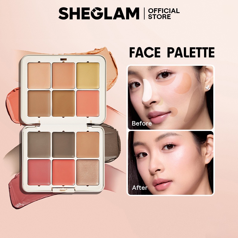 SHEGLAM Multifunction Face Hightlighter Bronzer Palette High Coverage ...
