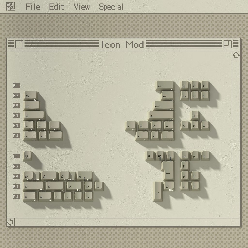 PBTfans 1984 Cherry Profile Dye-sub Keycap Child Kits (Icon/Numapd ...