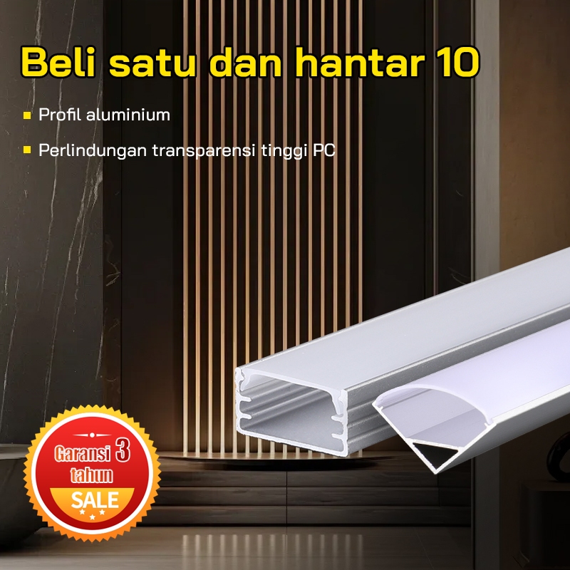 LED strip light aluminium U channel / profile track rail casing housing ...