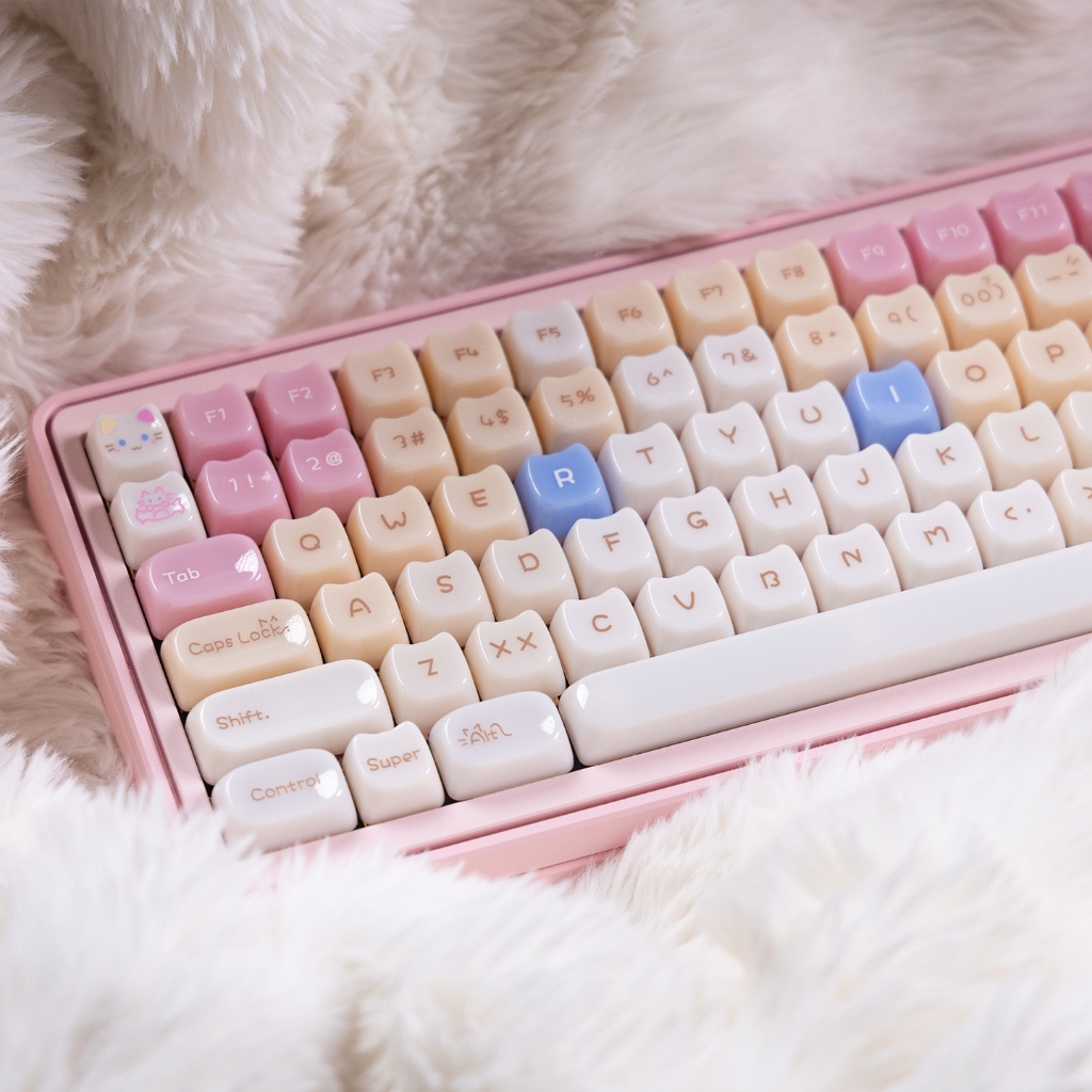 Cat shape keycaps Glossy cute MAO profile for Alice 7u Mechanical ...