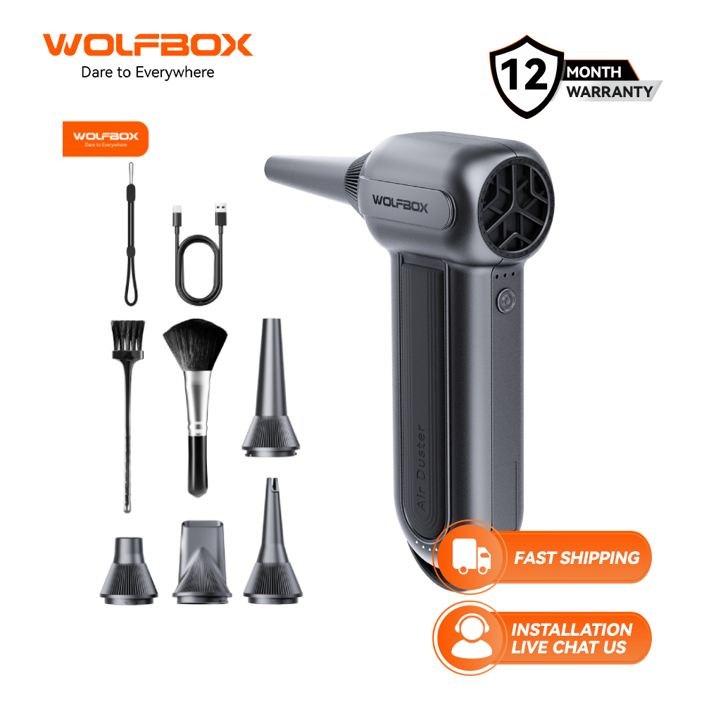 WOLFBOX MF100 Rechargeable Air Duster Cleaner150000RPM 3-Gear Cordless ...