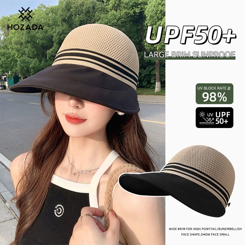 HOZADA Women's Beach Hat Sun Visor Hat Casual Breathable Sun Hats ...