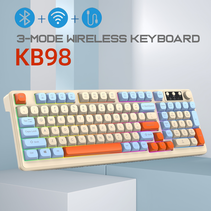 APAYADO KB98 Mechanical Feel Keyboard | 98-Key Compact RGB | 2000mAh ...
