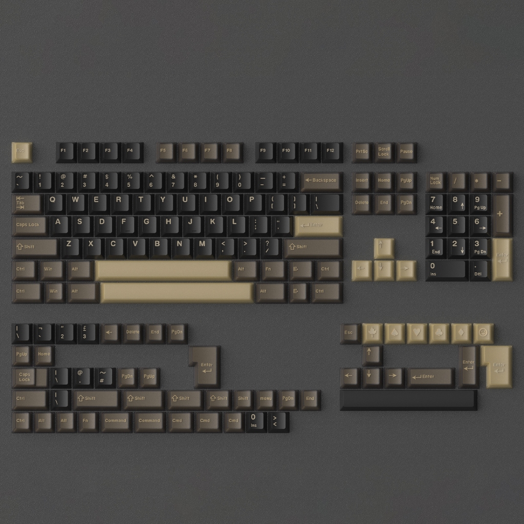 Translucent Brown Apes Keycaps 163 Key ABS+PC Cherry Double Shot For MX ...