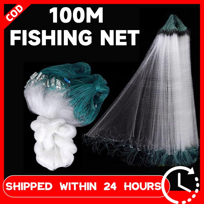 100M Fishing Net Lambat Fishing Net Ready To Use Three Layer Nylon ...