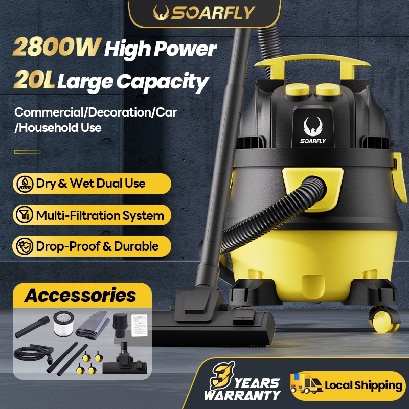 SOARFLY 2800W Vacuum Cleaner Wet Dry Blow & Shake Dust 4 IN 1 20L/18L ...